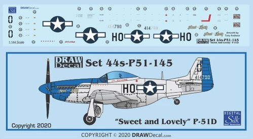 Draw Decal 44-P51-145 North American P-51 D - "Sweet and Lovely"