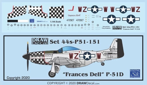 Draw Decal 44-P51-151 North American P-51 D - "Frances Dell"