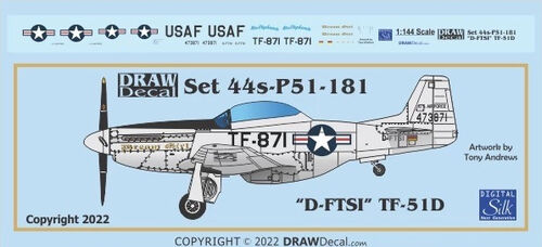 Draw Decal 44-P51-181 North American TF-51 D - "TF-871" (D-FTSI)