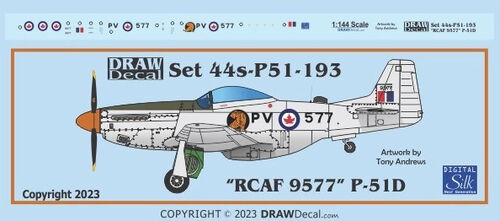 Draw Decal 44-P51-193 North American P-51 D - RCAF 9577