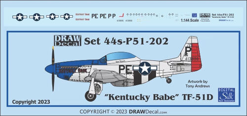 Draw Decal 44-P51-202 North American TF-51 D - “Kentucky Babe”