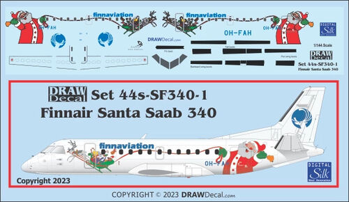 Draw Decal 44-SF340-01 Saab 340 - Finnaviation Santa Claus