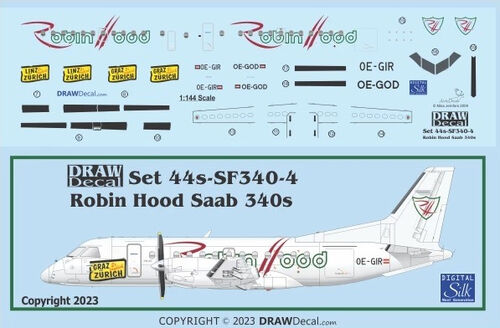 Draw Decal 44-SF340-04 Saab 340 - Robin Hood Aviation