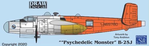 Draw Decal 48-B25-01 North American B-25 J - “Psychedelic Monster”