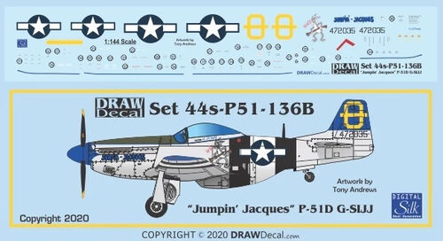 Draw Decal 44-P51-136B North American P-51 D - "Jumpin' Jacques" (G-SIJJ)