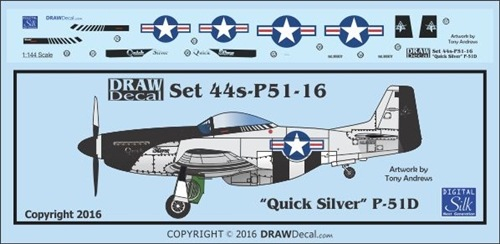 Draw Decal 44-P51-16 North American P-51 D - "Quick Silver" Gathering of Mustangs and Legends