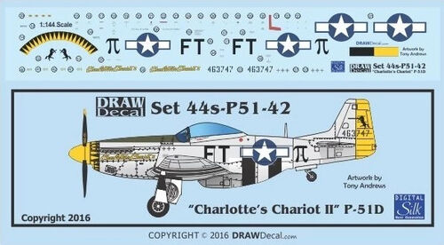 Draw Decal 44-P51-42 North American P-51 D - "Charlotte's Chariot II" Gathering of Mustangs and Legends