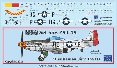 Draw Decal 44-P51-45 North American P-51 D - "Gentleman Jim" Gathering of Mustangs and Legends