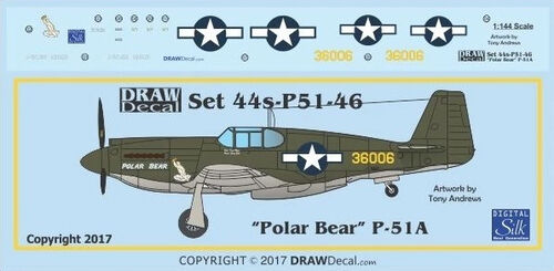 Draw Decal 44-P51-46 North American P-51 A - "Polar Bear" Gathering of Mustangs and Legends
