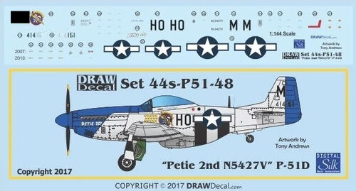Draw Decal 44-P51-48 North American P-51 D - "Petie 2nd" Gathering of Mustangs and Legends (N5427V)
