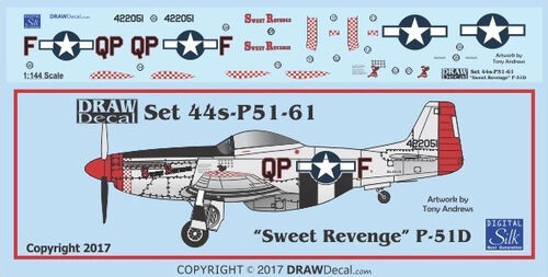 Draw Decal 44-P51-61 North American P-51 D - "Sweet Revenge" Gathering of Mustangs and Legends
