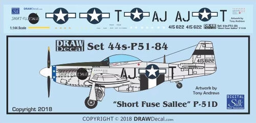 Draw Decal 44-P51-84 North American P-51 D - "Short-Fuse Sallee"