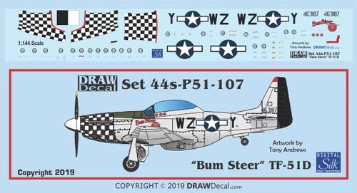 Draw Decal 44-P51-107 North American TF-51 D - "Bum Steer"