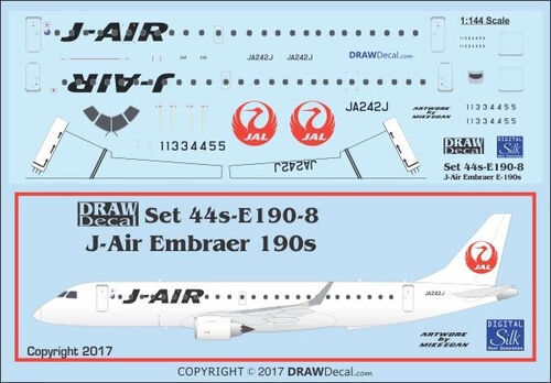 Draw Decal 44-E190-08 Embraer 190 - J-Air