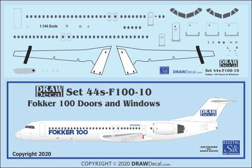 Draw Decal 44-F100-10 Fokker 100 - Doors and Windows