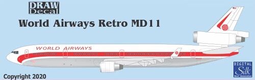 Draw Decal 44-MD11-02 McDonnell Douglas MD-11 - World Airways "Retro" (N803DE)