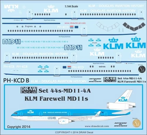 Draw Decal 44-MD11-04A McDonnell Douglas MD-11 - KLM Farewell