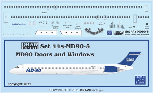Draw Decal 44-MD90-05 McDonnell Douglas MD-90 - Doors and Windows
