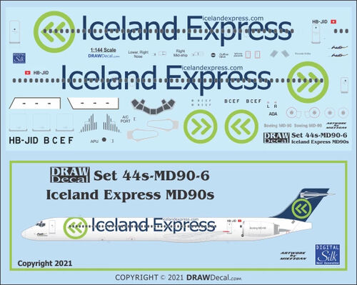 Draw Decal 44-MD90-06 McDonnell Douglas MD-90 - Iceland Express