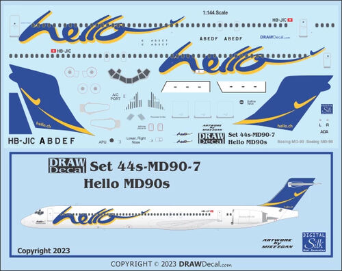 Draw Decal 44-MD90-07 McDonnell Douglas MD-90 - Hello