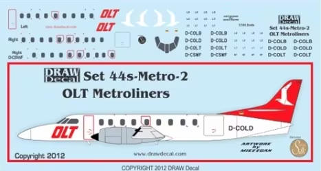 Draw Decal 44-METRO-02 Fairchild Metroliner - OLT