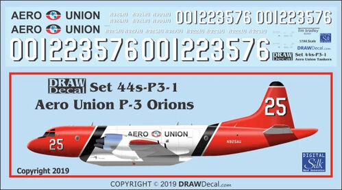 Draw Decal 44-P3-01 Lockheed P-3 Orion - Aero Union Tankers