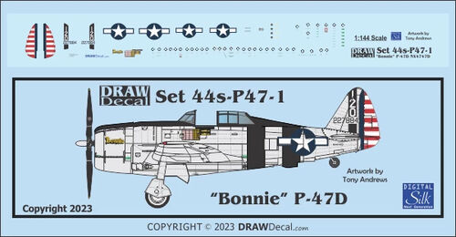 Draw Decal 44-P47-01 Republic P-47 D - “Bonnie” (N4747D)