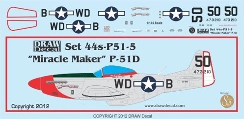 Draw Decal 44-P51-05 North American P-51 D - "Miracle Maker"