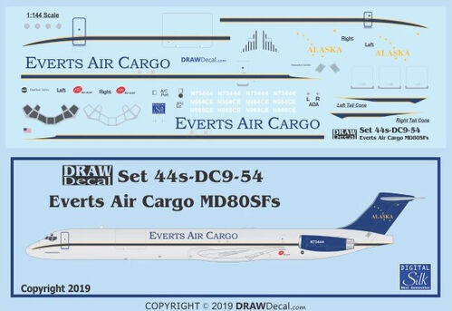 Draw Decal 44-DC9-54 McDonnell Douglas MD-80SF - Everts Air Cargo