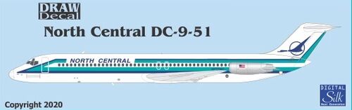 Draw Decal 44-DC9-58A Douglas DC-9-51 - North Central (Republic Scheme)