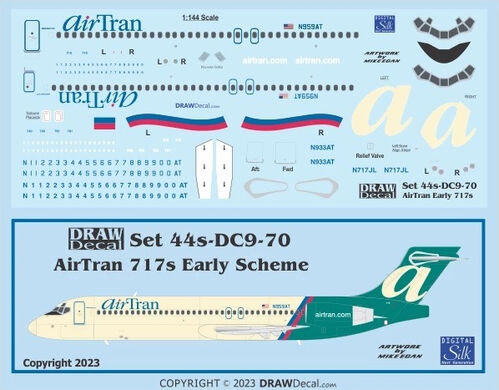Draw Decal 44-DC9-70 Boeing 717 - AirTran (Early Scheme)