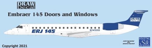 Draw Decal 44-E145-02 Embraer 145 - Doors and Windows