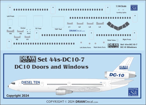Draw Decal 44-DC10-07 Douglas DC-10 - Doors and Windows