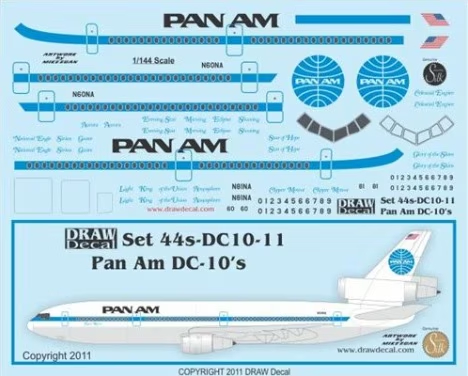 Draw Decal 44-DC10-11 Douglas DC-10 - Pan Am