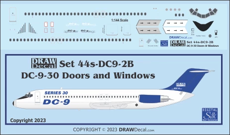 Draw Decal 44-DC9-02B Douglas DC-9-30 - Doors and Windows