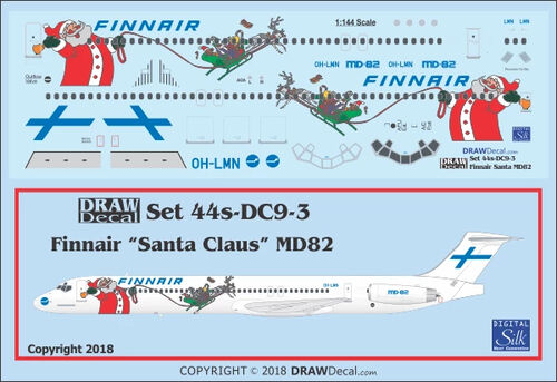 Draw Decal 44-DC9-03 McDonnell Douglas MD-82 - Finnair Santa Scheme (OH-LMN)
