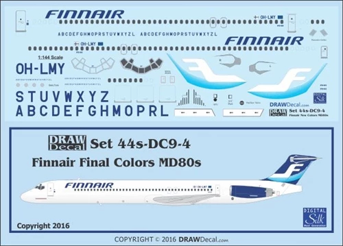 Draw Decal 44-DC9-04 McDonnell Douglas MD-80 - Finnair "Blue Moon"