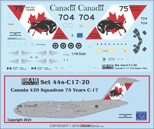 Draw Decal 44-C17-20 Boeing CC-177 - RCAF 429 Squadron (75th Anniversary Scheme)