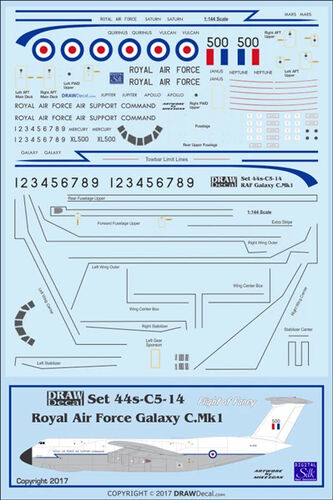 Draw Decal 44-C5-14 Lockheed Galaxy C. Mk.1 - Royal Air Force Flight of Fancy