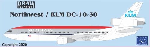 Draw Decal 44-DC10-01 Douglas DC-10-30 - Northwest / KLM Alliance (N237NW)