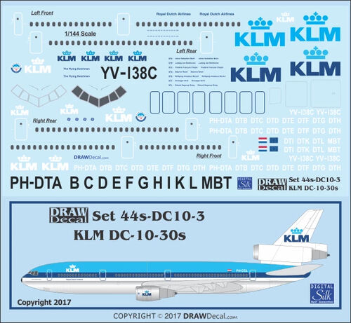 Draw Decal 44-DC10-03 Douglas DC-10-30 - KLM