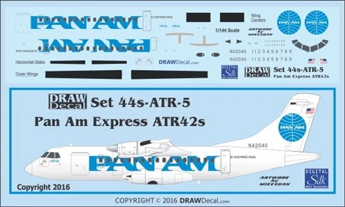 Draw Decal 44-ATR-05 ATR42 - Pan Am Express