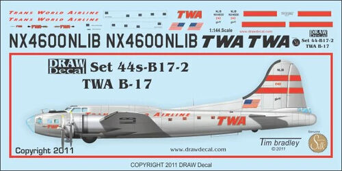 Draw Decal 44-B17-02 Boeing B-17 - TWA