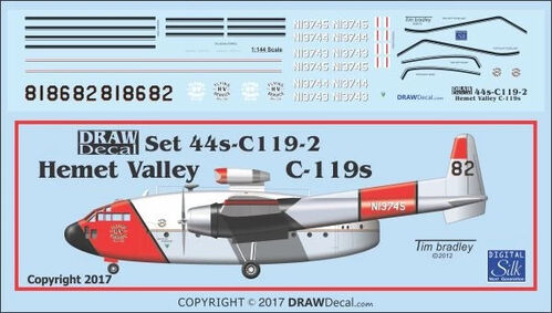 Draw Decal 44-C119-02 Fairchild C-119 - Hemet Valley