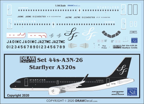 Draw Decal 44-A3N-26 Airbus A320 - Starflyer