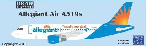 Draw Decal 44-A3N-88 Airbus A319 - Allegiant Air