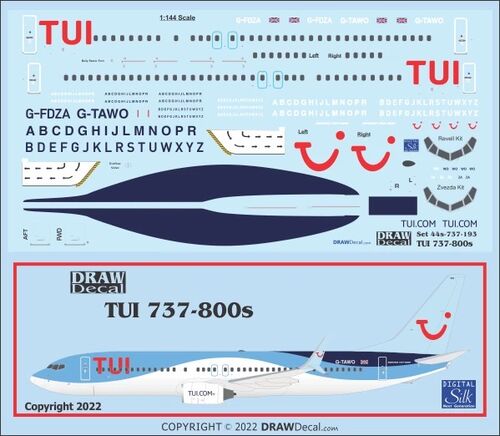 Draw Decal 44-737-143 Boeing 737-800 - Thomson "Dreamliner Scheme" (includes blue stripe section)