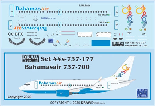 Draw Decal 44-737-177 Boeing 737-700 - Bahamasair (C6-BFX)