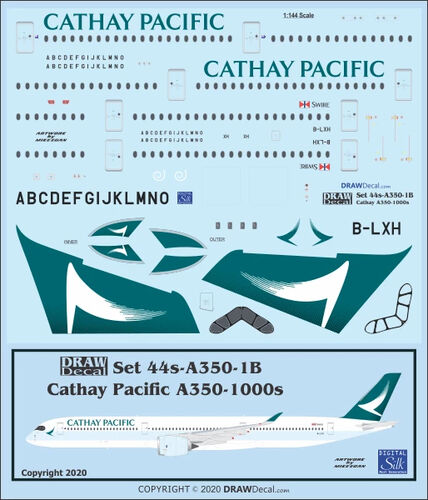 Draw Decal 44-A350-01B Airbus A350-1000 - Cathay Pacific