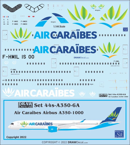 Draw Decal 44-A350-06A Airbus A350-1000 - Air Caraibes